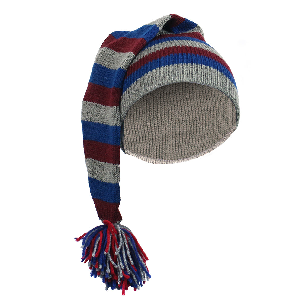 Blue & Grey Striped Stocking Cap – Vintage Knit Winter Hat – Cleveland ...